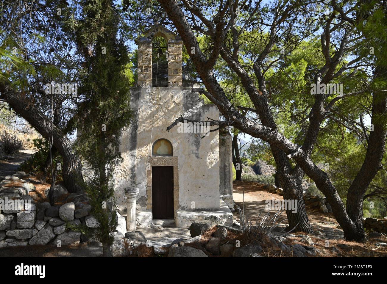 Landscape with scenic view of Aghios Ioannis Theologos an ancient ...
