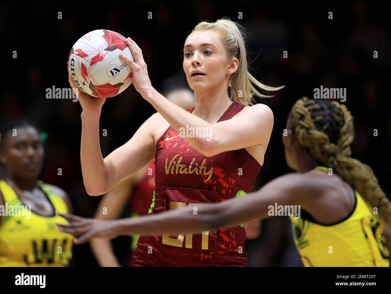 England’s Helen Housby in action during the Vitality Netball International Series match at the ...