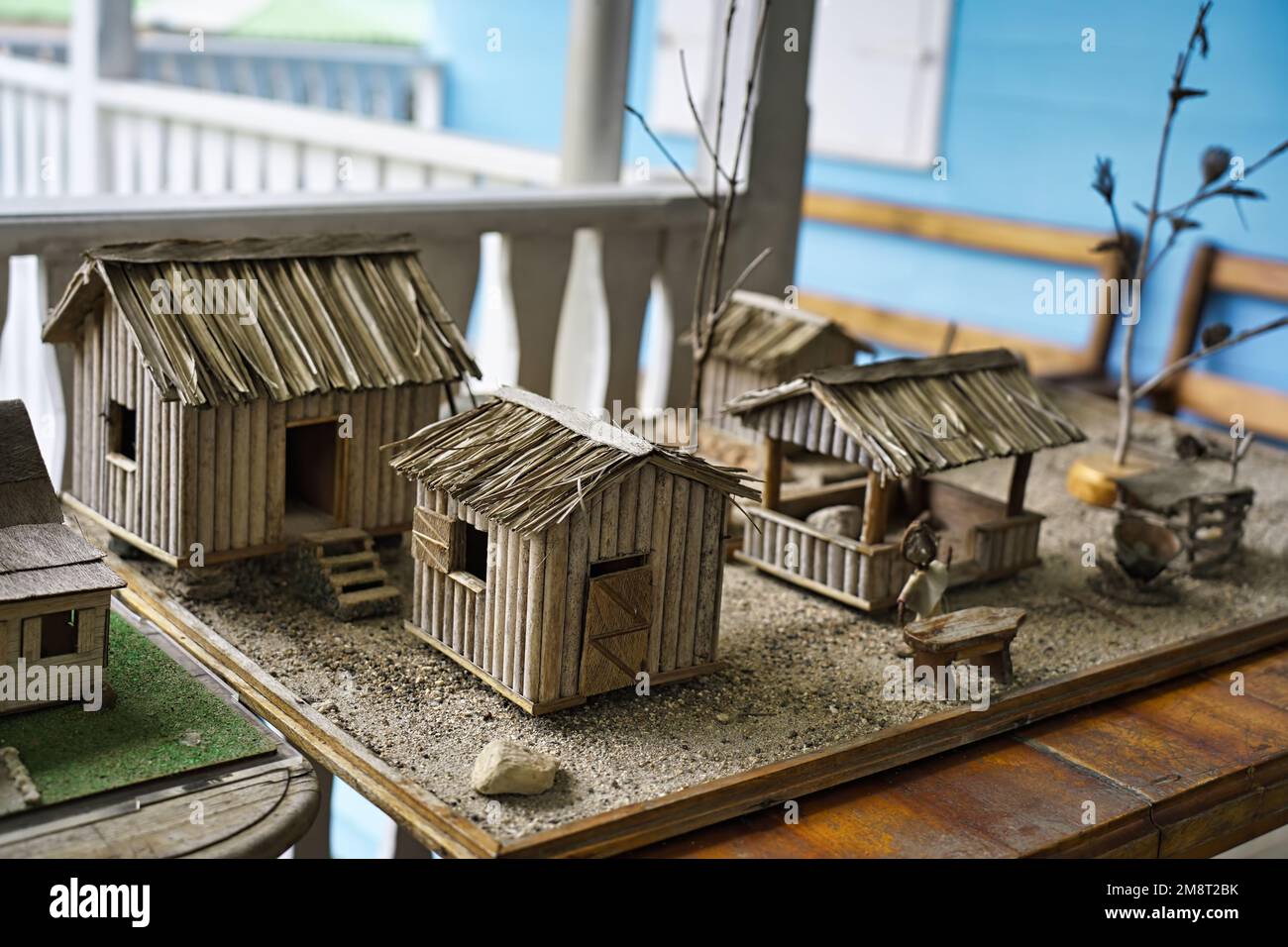 Furnitures inside the colonial house at the craft village, the house ...