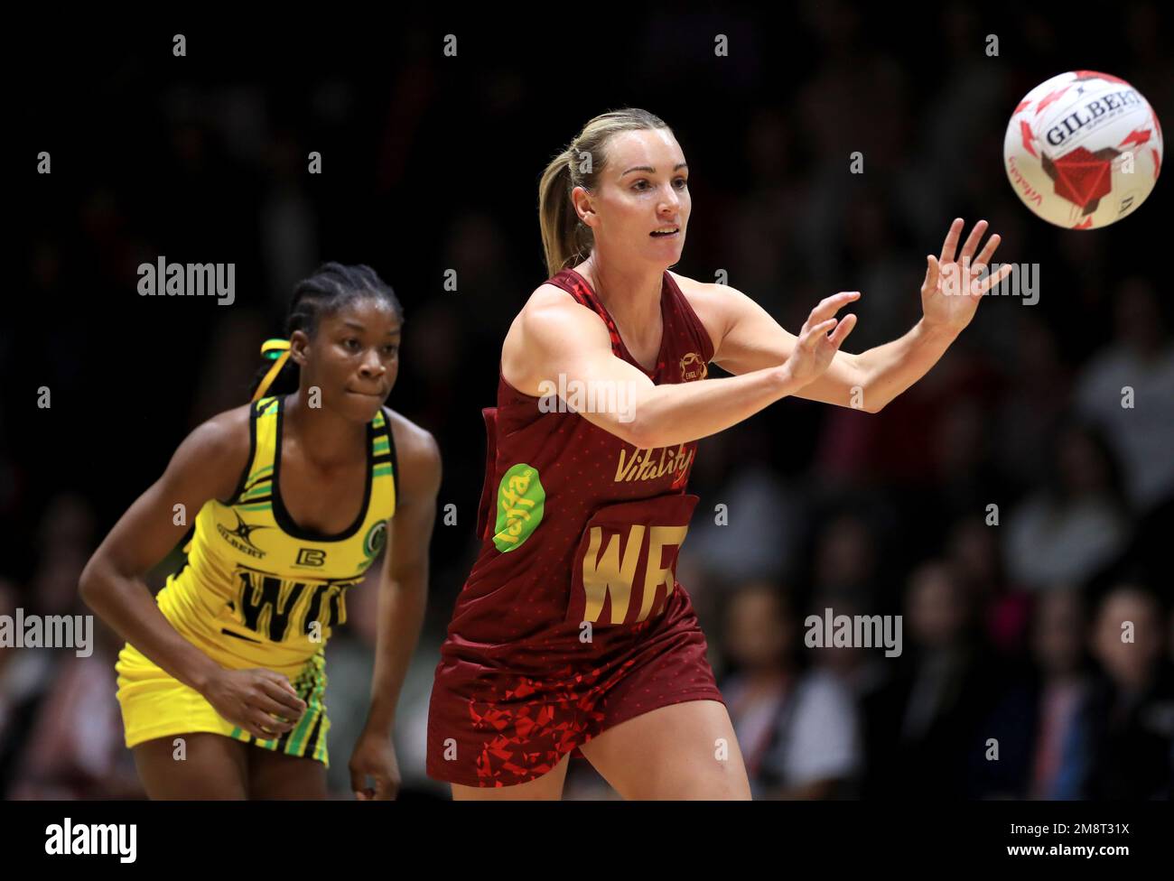 England’s Natalie Metcalf in action during the Vitality Netball ...