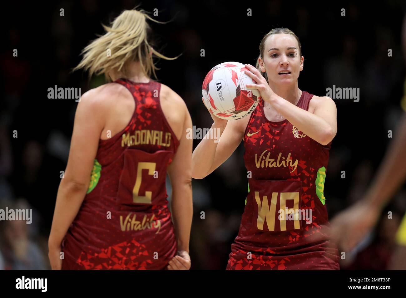 England’s Natalie Metcalf in action during the Vitality Netball ...