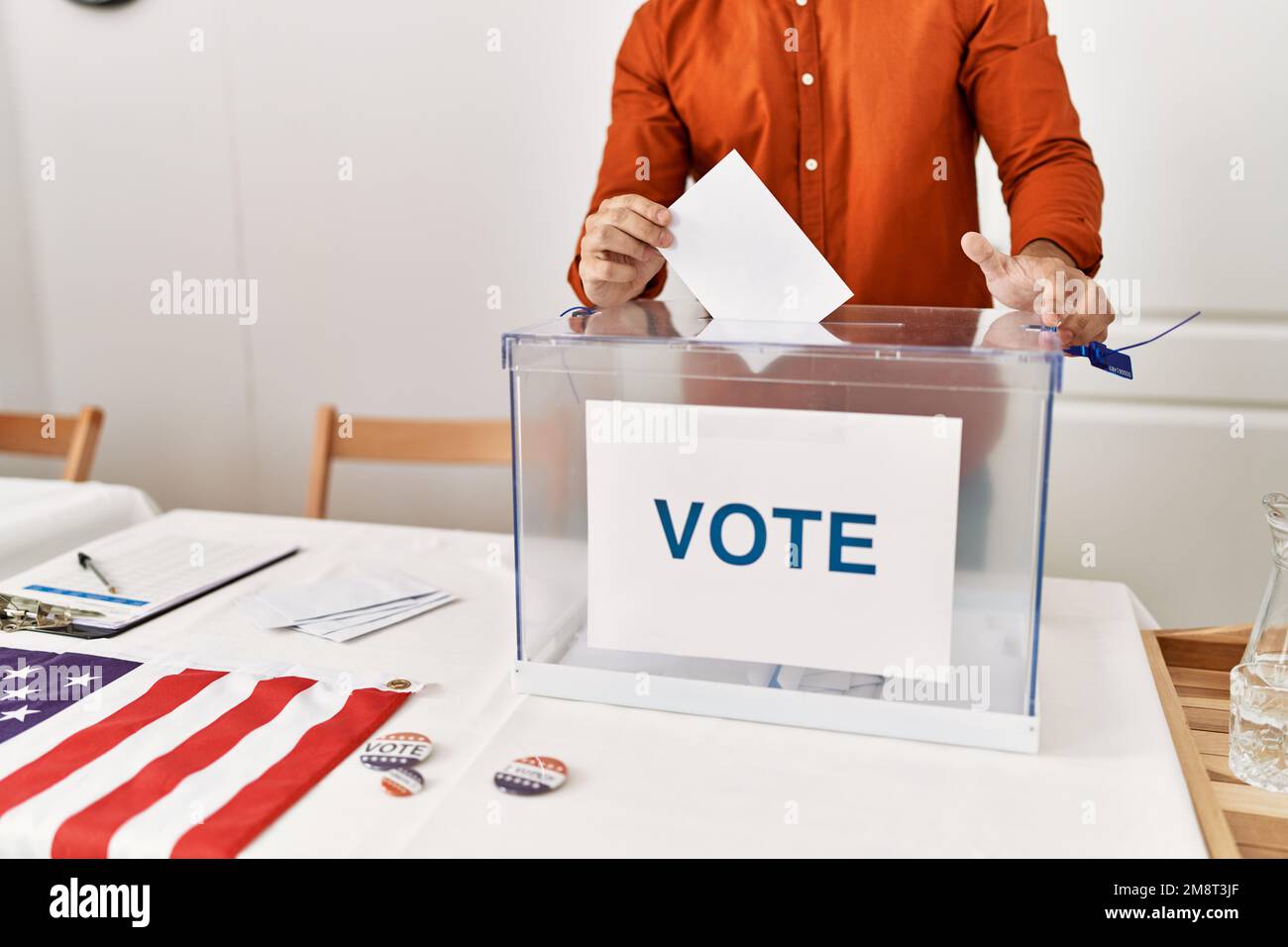 Hispanic united states flag adult vote hi-res stock photography and ...