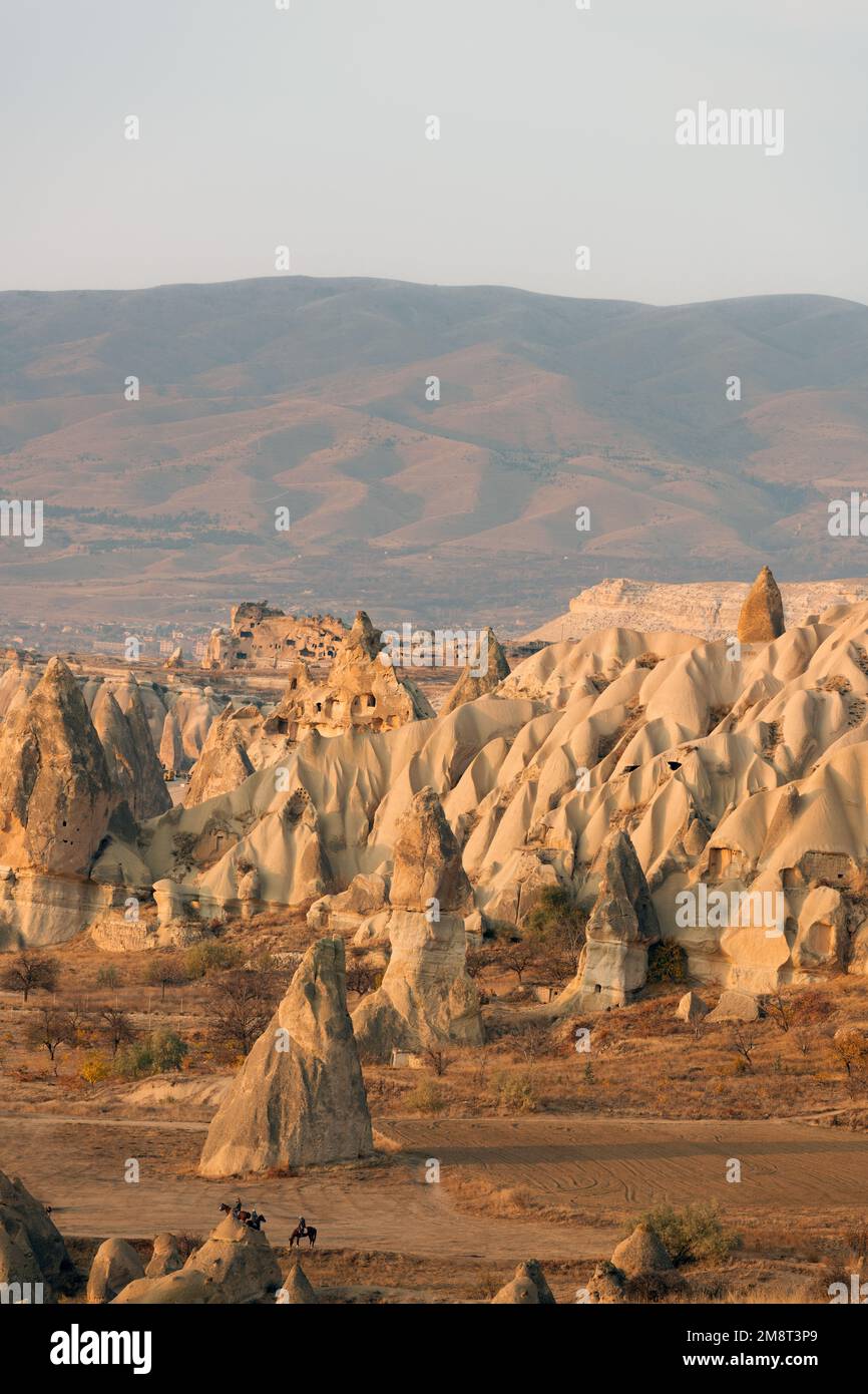 Stunning Cappadocia landscape with the rock formations during a ...