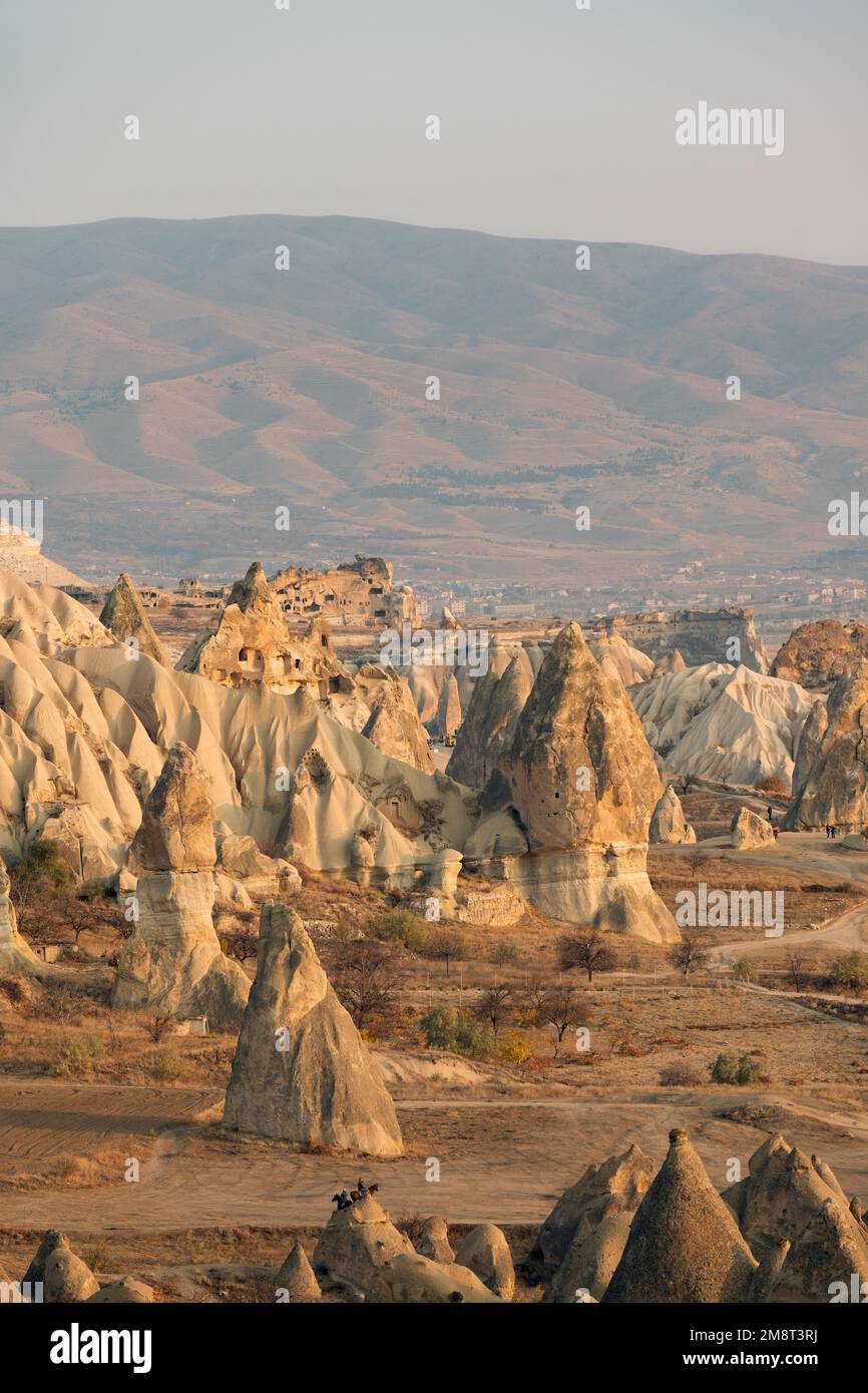 Stunning Cappadocia landscape with the rock formations during a ...