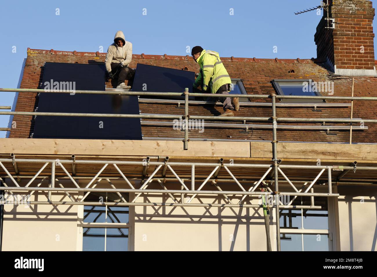 Black solar panels installation hi-res stock photography and images - Alamy