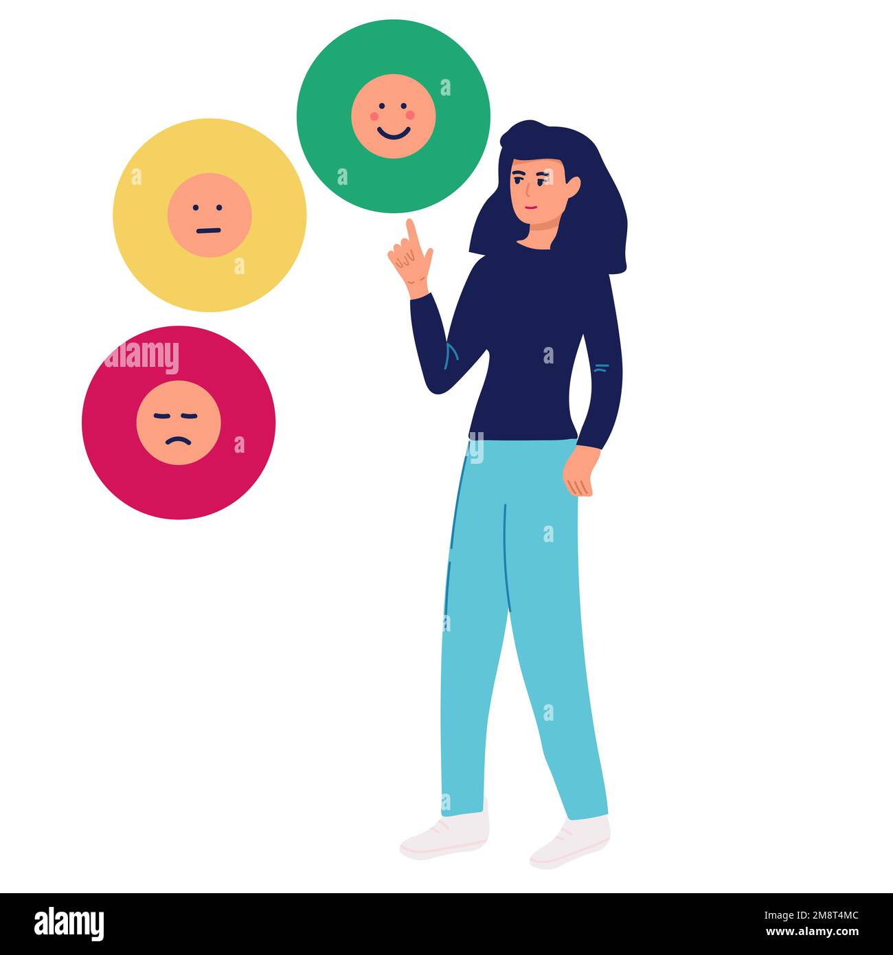 Emotional balance concept. woman develops Her emotional intelligence ...