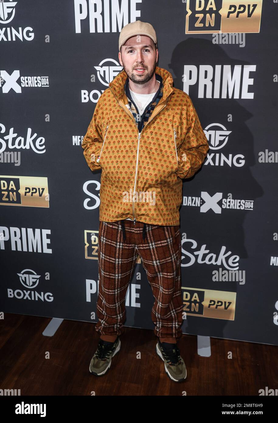 London, UK. 14th Jan, 2023. Callum McGinley attends the KSI vs FaZe ...