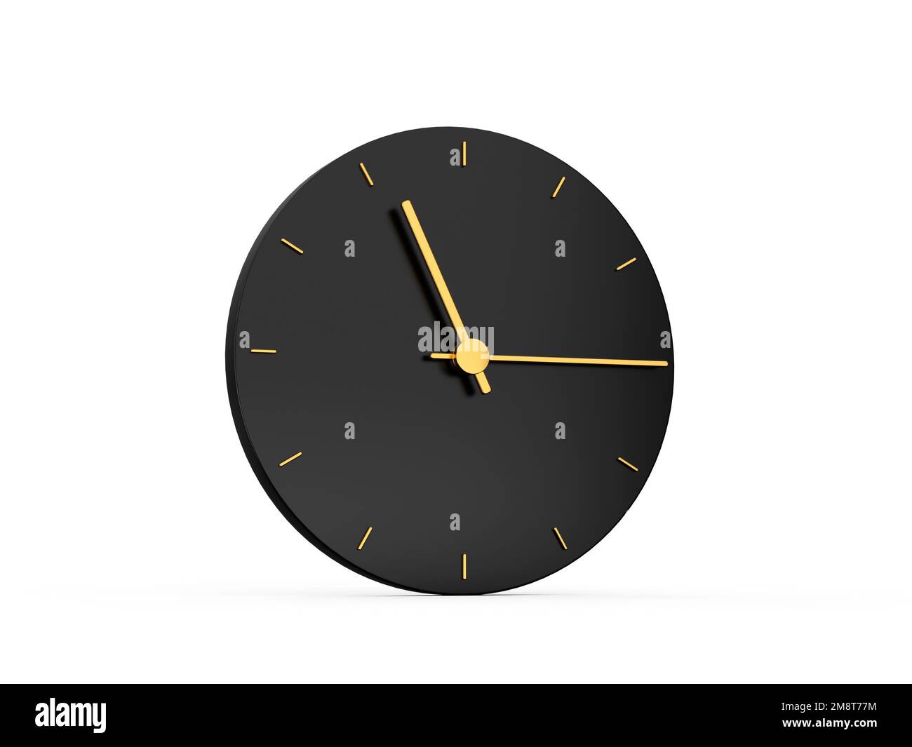 A 3D rendered minimal clock showing time 11:30 on a white background ...