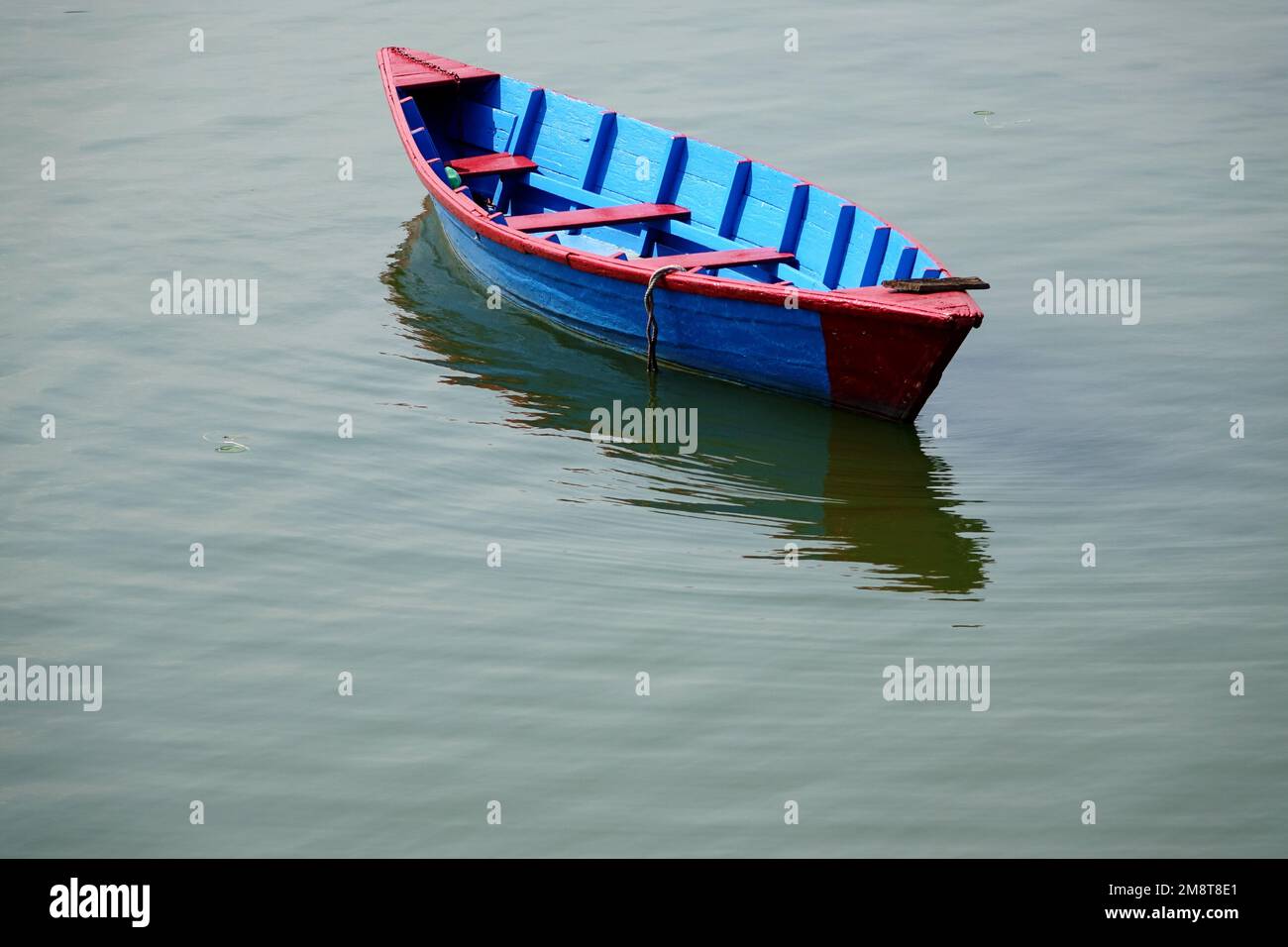colorful boats, Phewa Lake, Phewa Tal or Fewa Lake, Pokhara, Gandaki ...