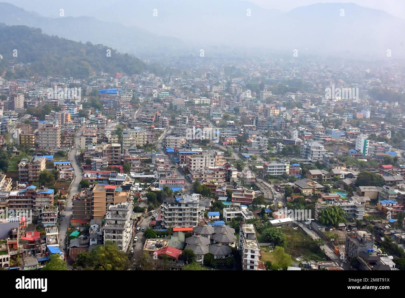 Bird's eye view of Pokhara, Gandaki Province, Nepal, Asia Stock Photo ...