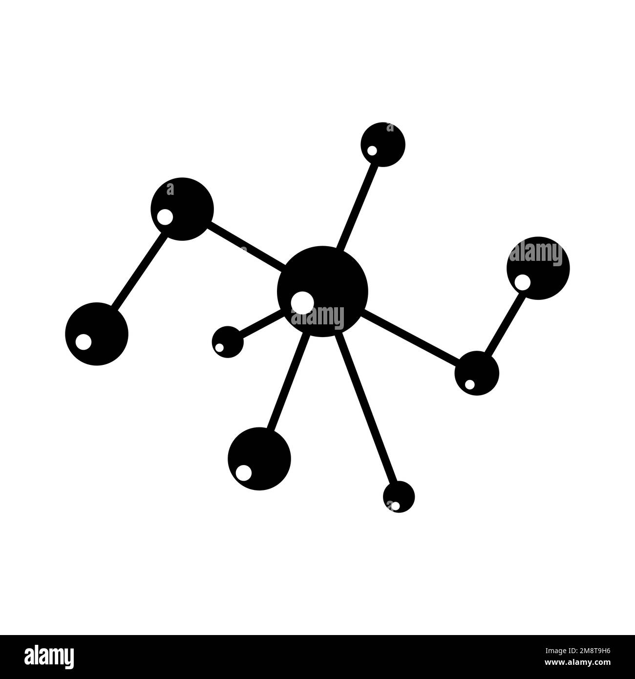 A vector of the dark Molecular icon isolated on the empty white ...
