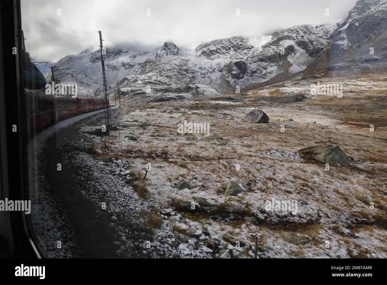 Bernina express train alps hi-res stock photography and images - Alamy