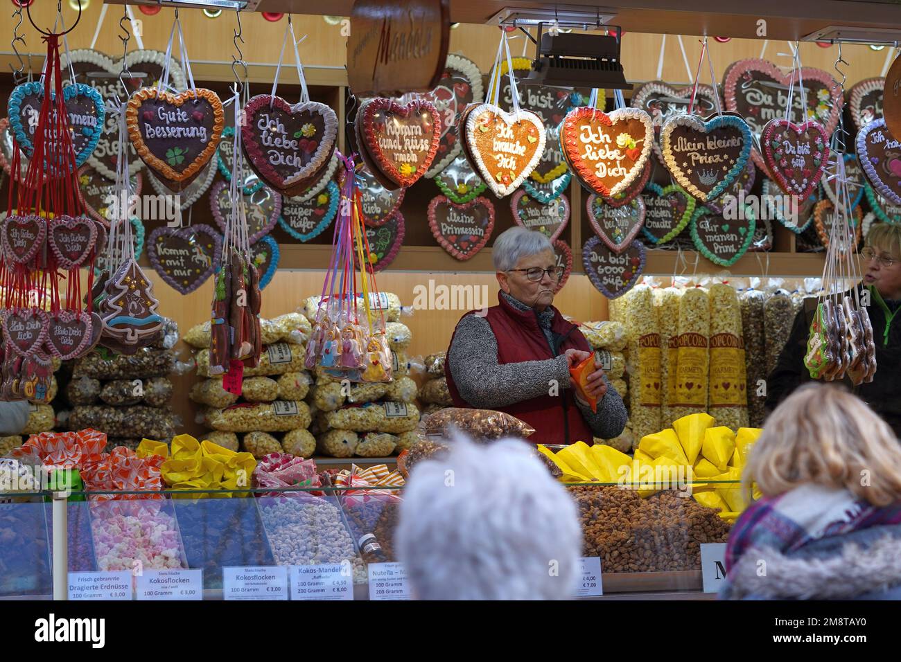 German Female, Market Stall Sellers, in Frankfurt, Germany, Winter ...