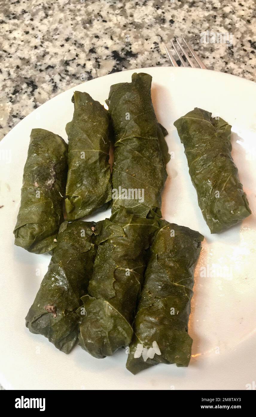 cookin an armenian traditional food. Warak Dawali Stock Photo - Alamy