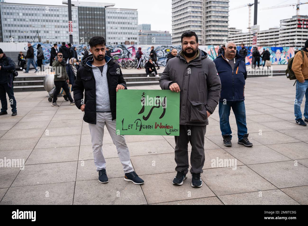 14.01.2023, Berlin, Germany, Europe - Protest at Alexanderplatz for ...