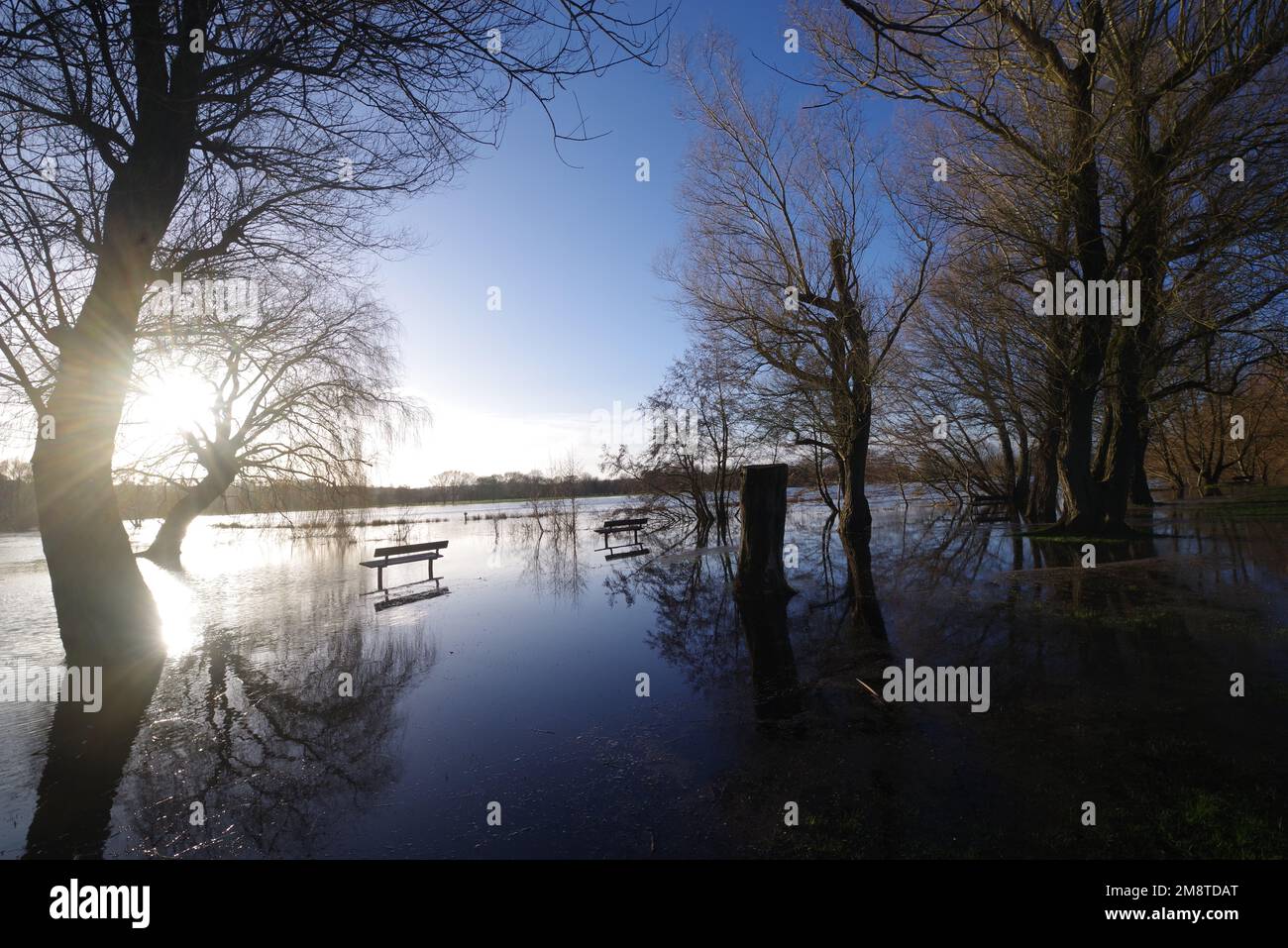 The river Avon in Salisbury Wiltshire bursts its banks after weeks of ...
