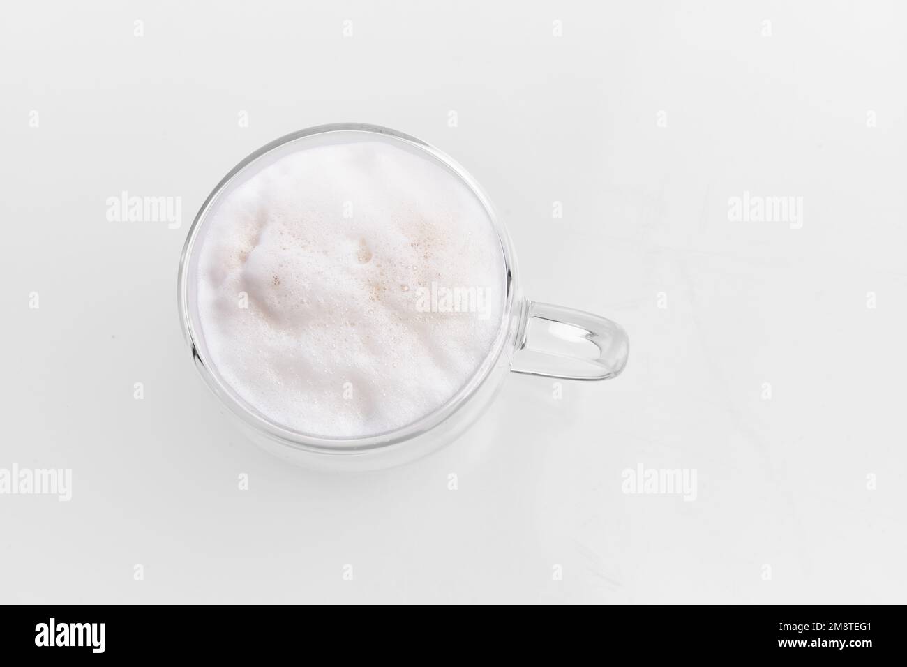 One cup of cappuccino coffee over white isolated background Stock Photo ...
