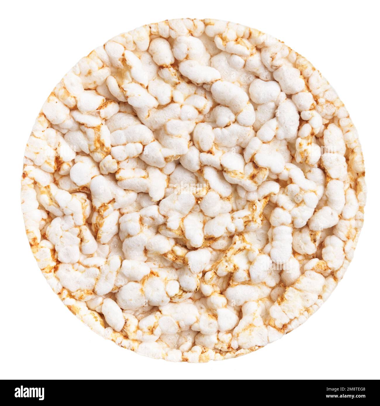 Delicious single rice cake over isolated white background Stock Photo ...