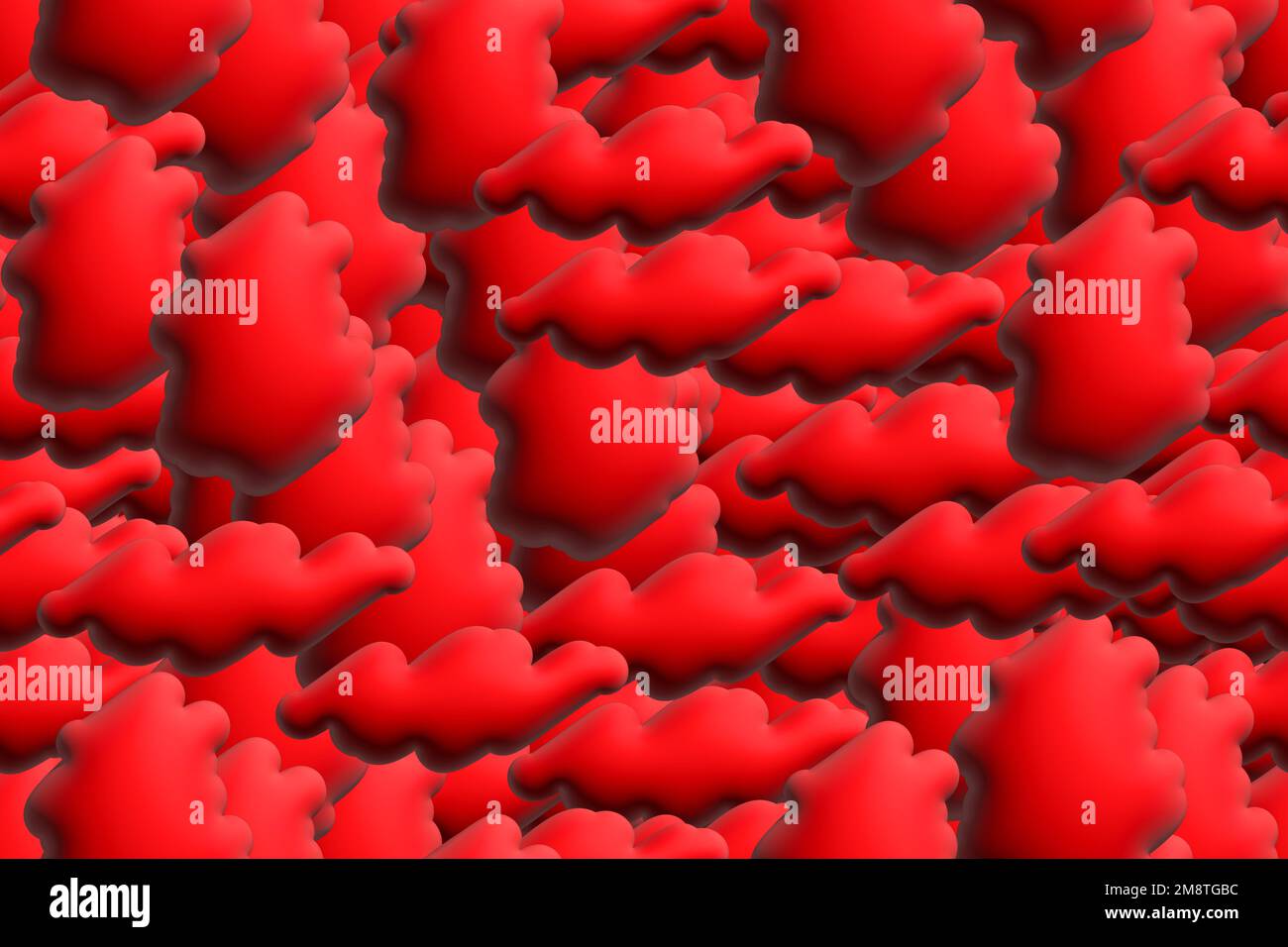 Red Abstract Inflated 3D Objects Seamless Pattern Stock Photo - Alamy