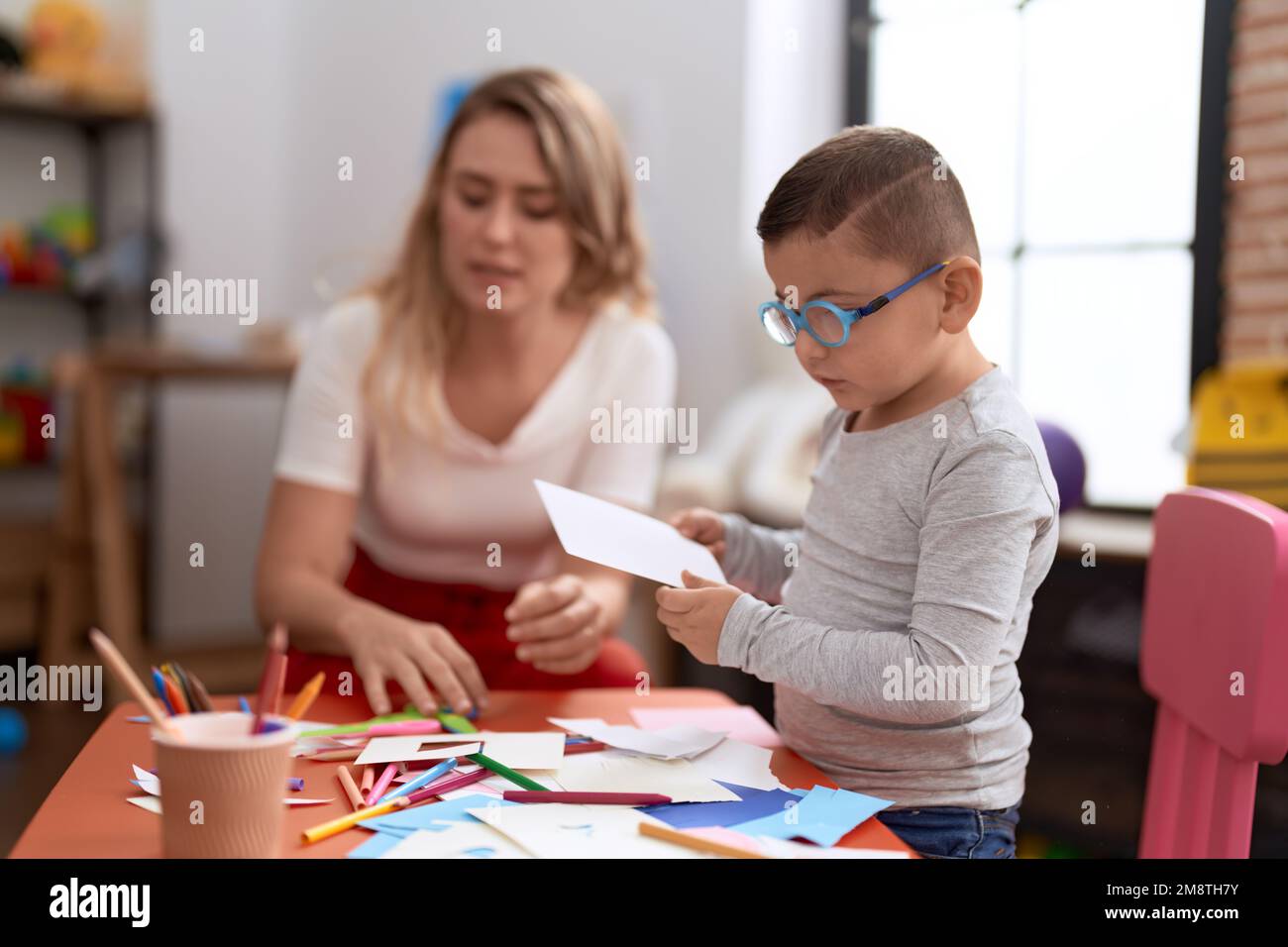 School child teacher comfort hi-res stock photography and images - Alamy