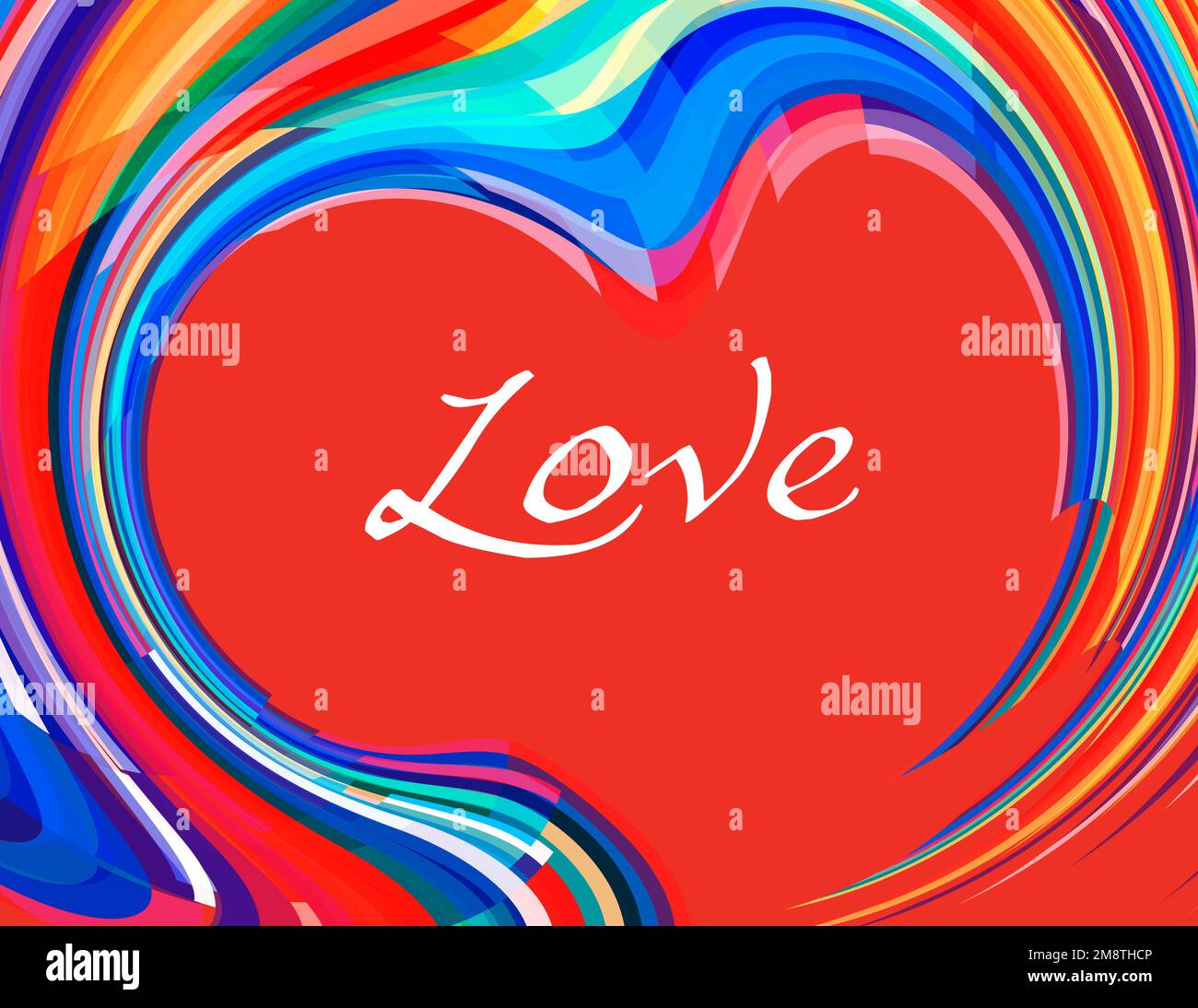 Love. Abstract colorful concept wallpaper with red heart. Vector ...