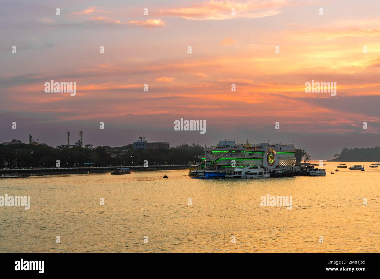 Panaji Goa India Oct 22 2022: Sunset time cruise View of the Atal Setu ...
