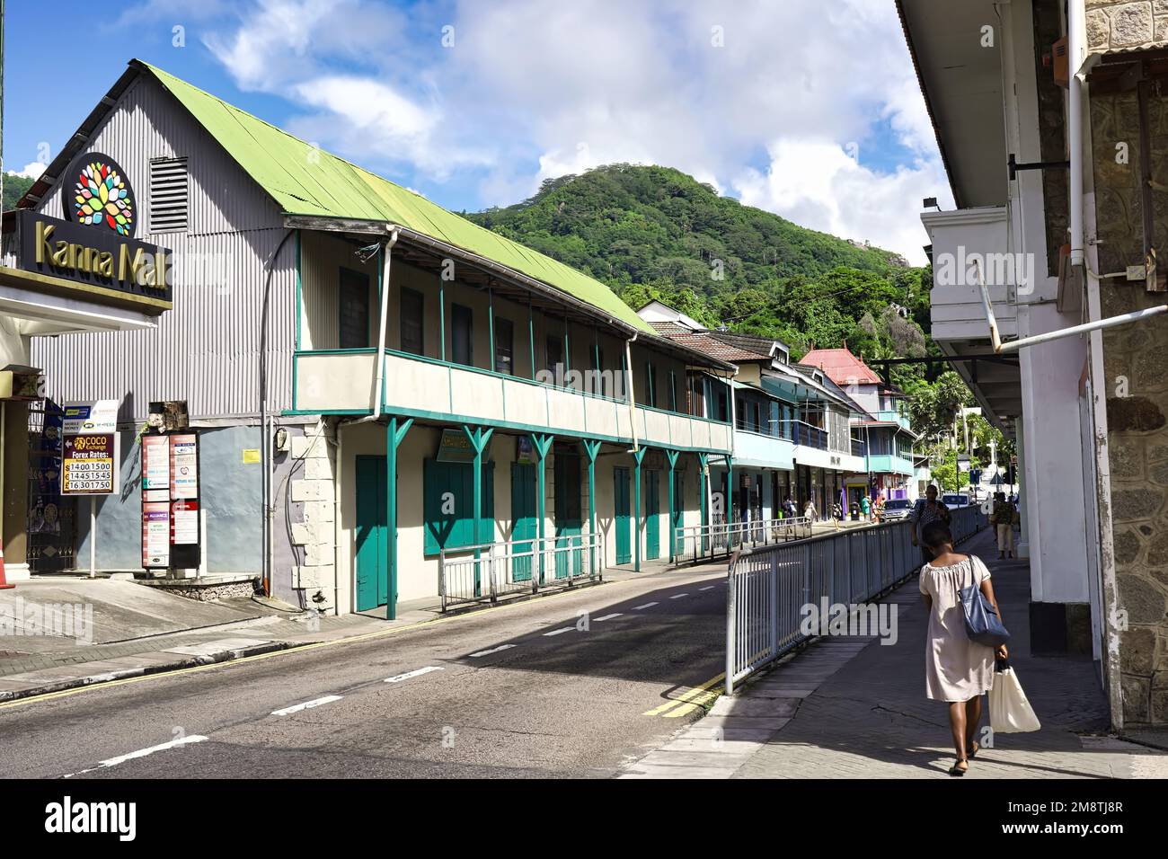 Mahe Seychelles, 7.01.2023 Old colonial building in town Victoria Stock ...