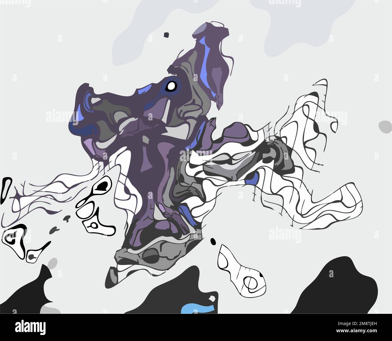 Abstract background with stains and lines in gray-purple-black tonality ...