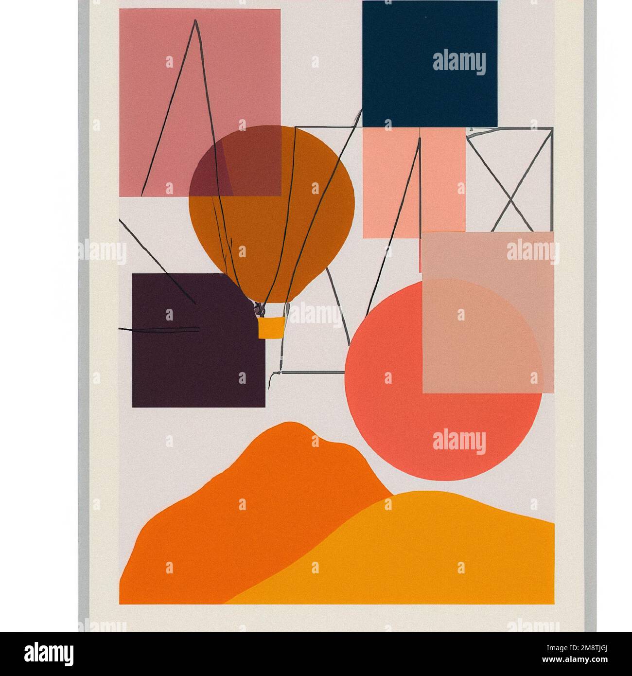 A minimalist illustration with abstract geometric forms for a posters ...