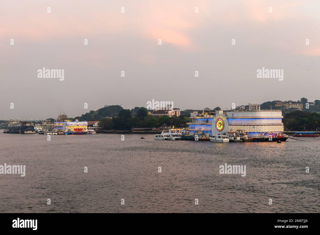 Panaji Goa India Oct 22 2022: Sunset time cruise View of the Atal Setu ...