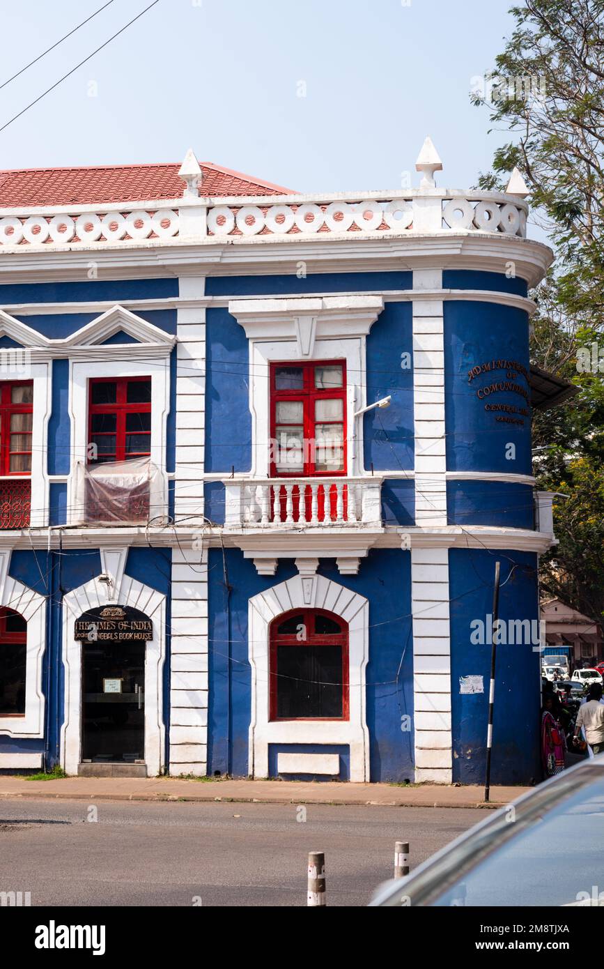 Panaji, Goa, India, January 7 2023: Vintage Buildings and colourful ...