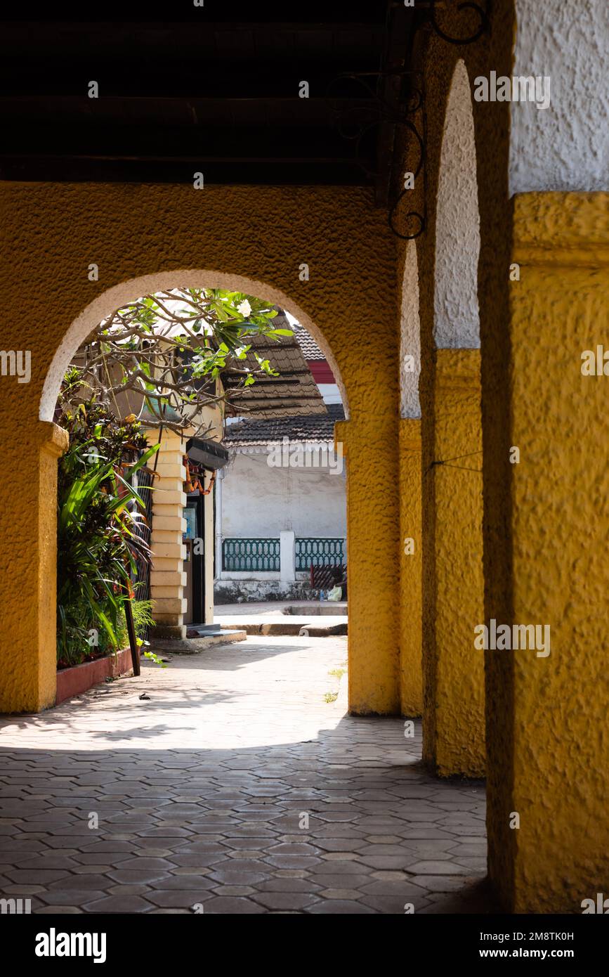 Panaji, Goa, India, January 7 2023: Vintage Buildings and colourful ...