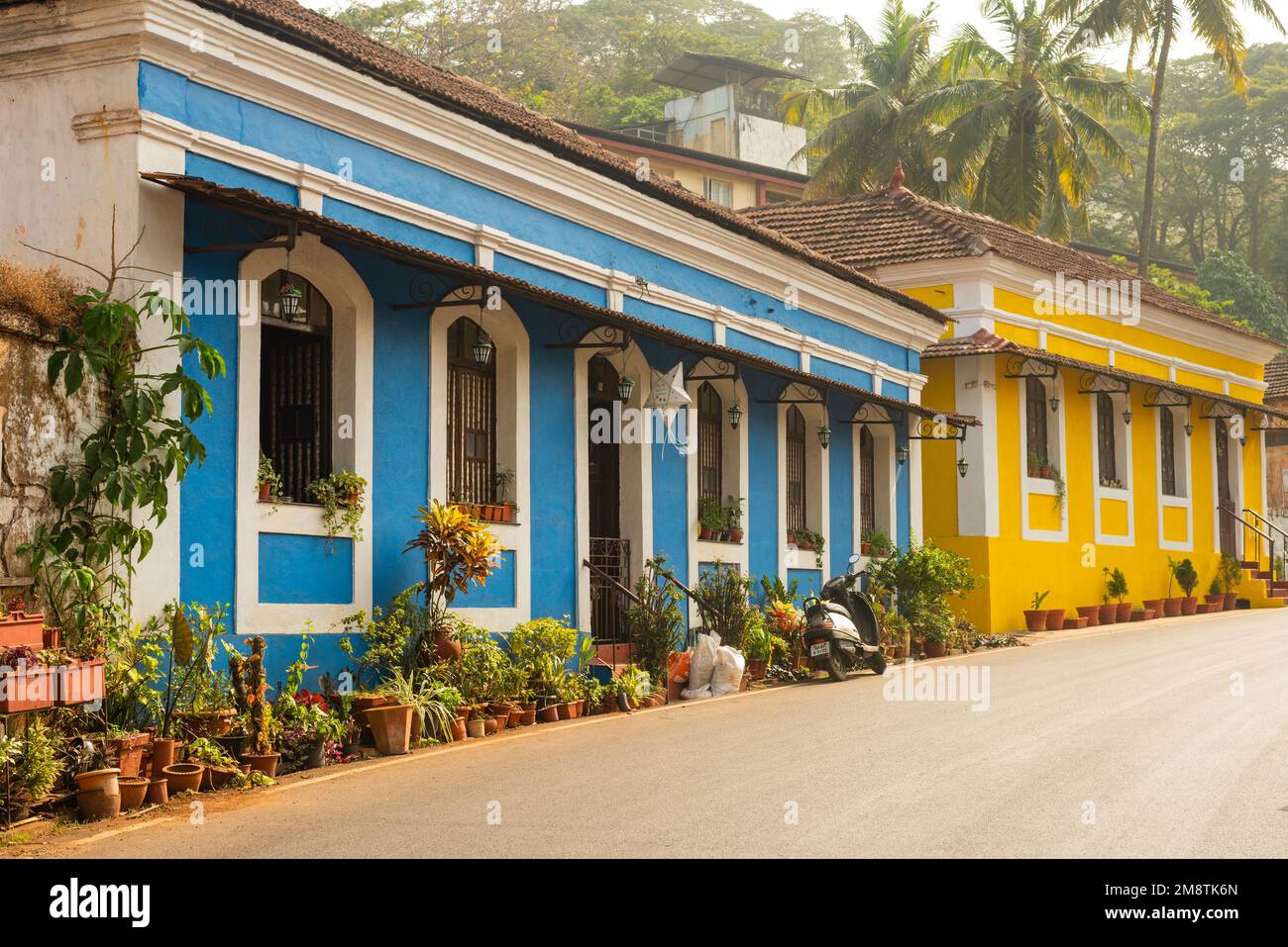 Panaji, Goa, India, January 7 2023: Vintage Buildings and colourful ...