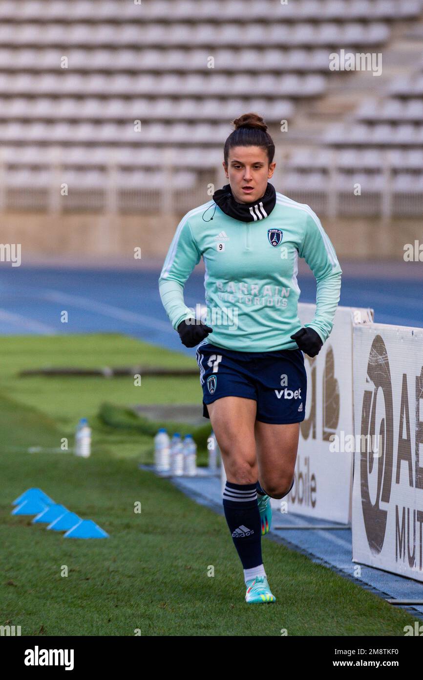 Mathilde Bourdieu of Paris FC warms up ahead of the Women's French ...