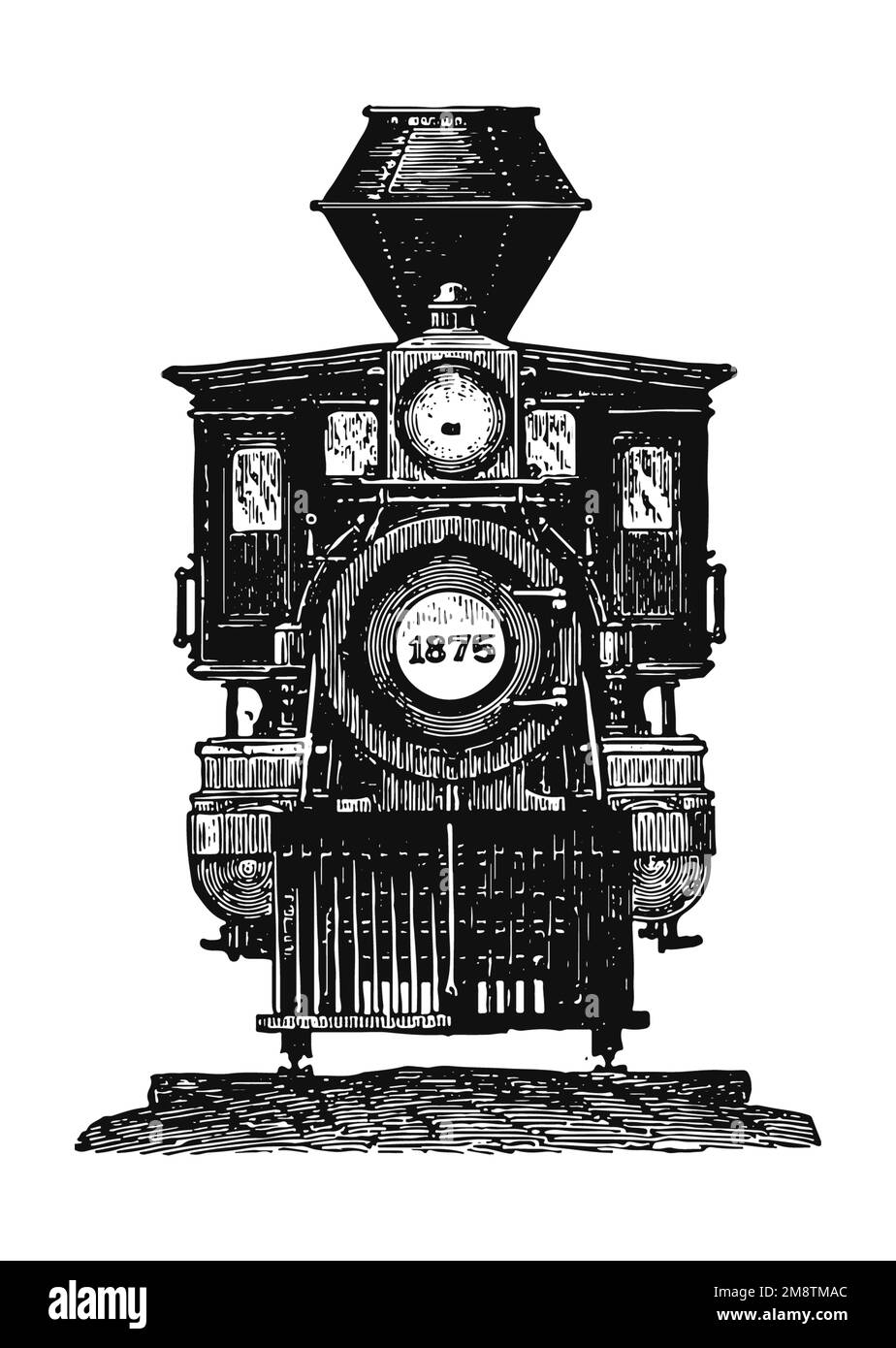 Old Train Front Drawing