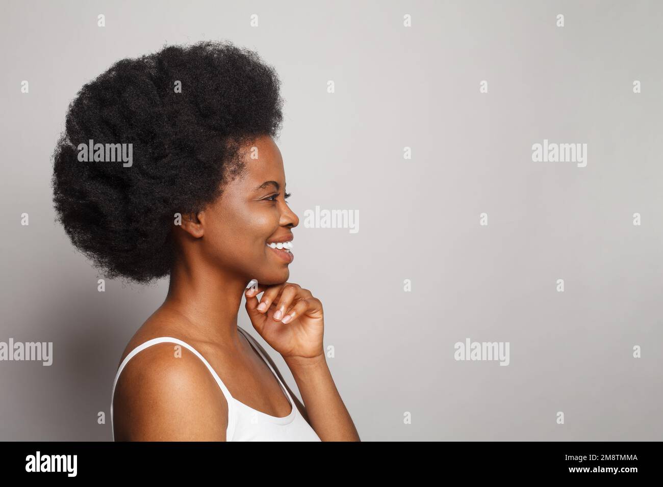Female profile. Beautiful young woman face close up. Beauty, facial ...