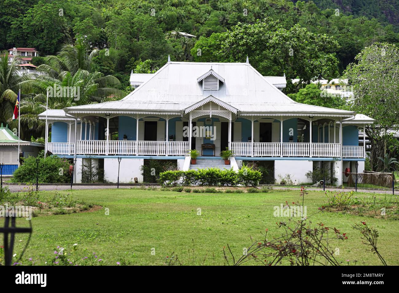 Mahe Seychelles 09.01.2023 colonial house at the craft village ...