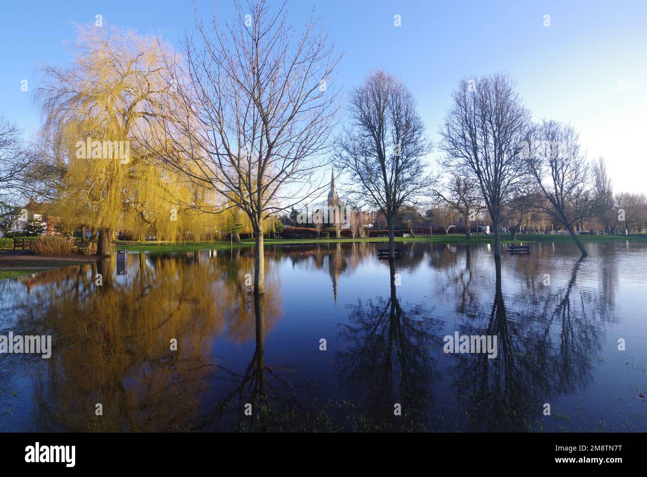 The river Avon in Salisbury Wiltshire bursts its banks after weeks of ...