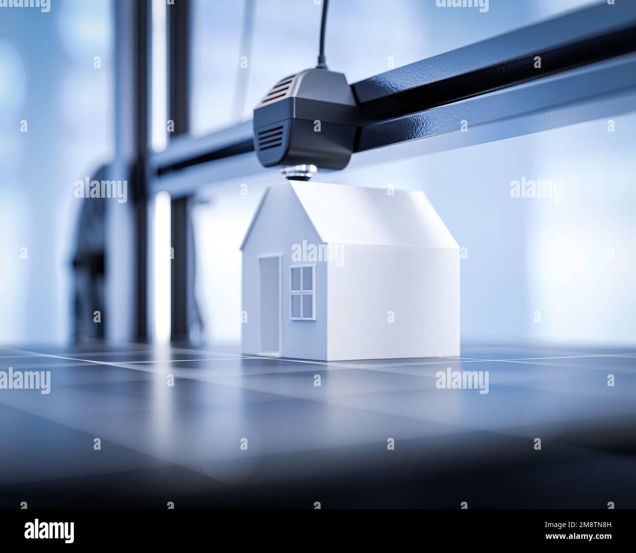 Single-family house 3d printing concept. Symbolic house building using ...