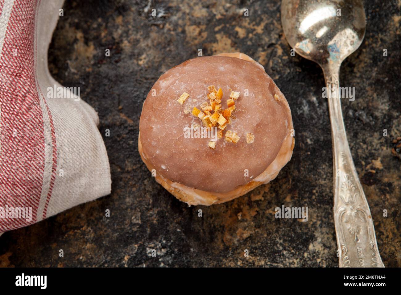 Fat Thursday. Photos of donuts with cherry filling and icing. Donuts ...