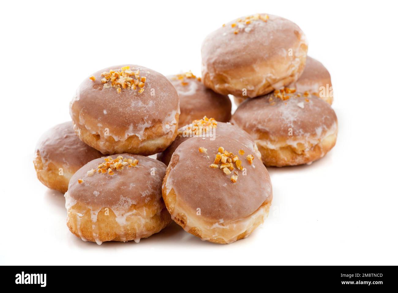 Donuts for Fat Thursday. Polish tradition - fresh donuts with icing and ...