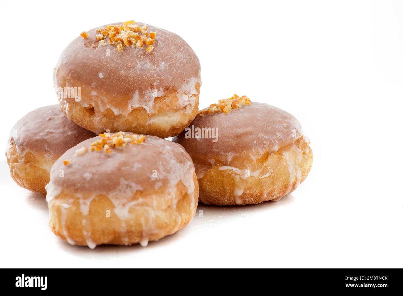 Donuts for Fat Thursday. Polish tradition - fresh donuts with icing and ...