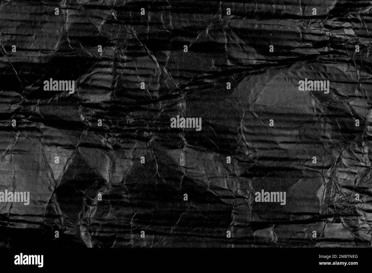 Monochrome black ribbed paper textured background. Old ragged wrinkled ...