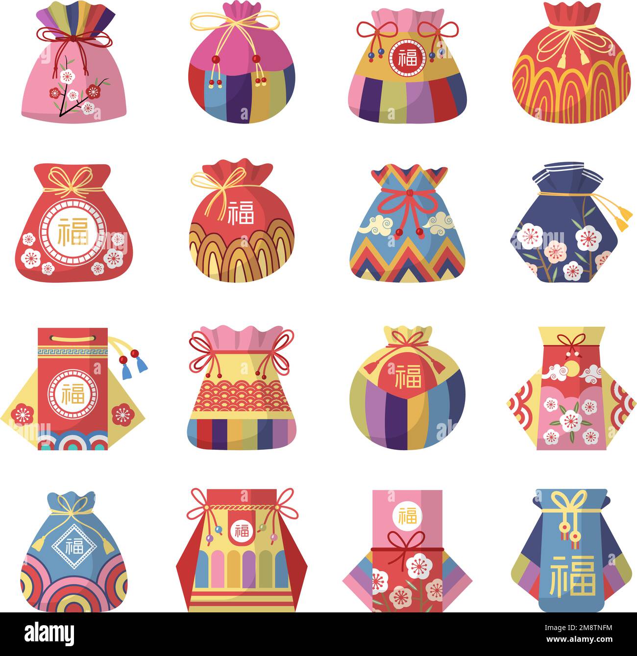 Lucky bags. Containers for gifts lucky pockets recent vector authentic ...