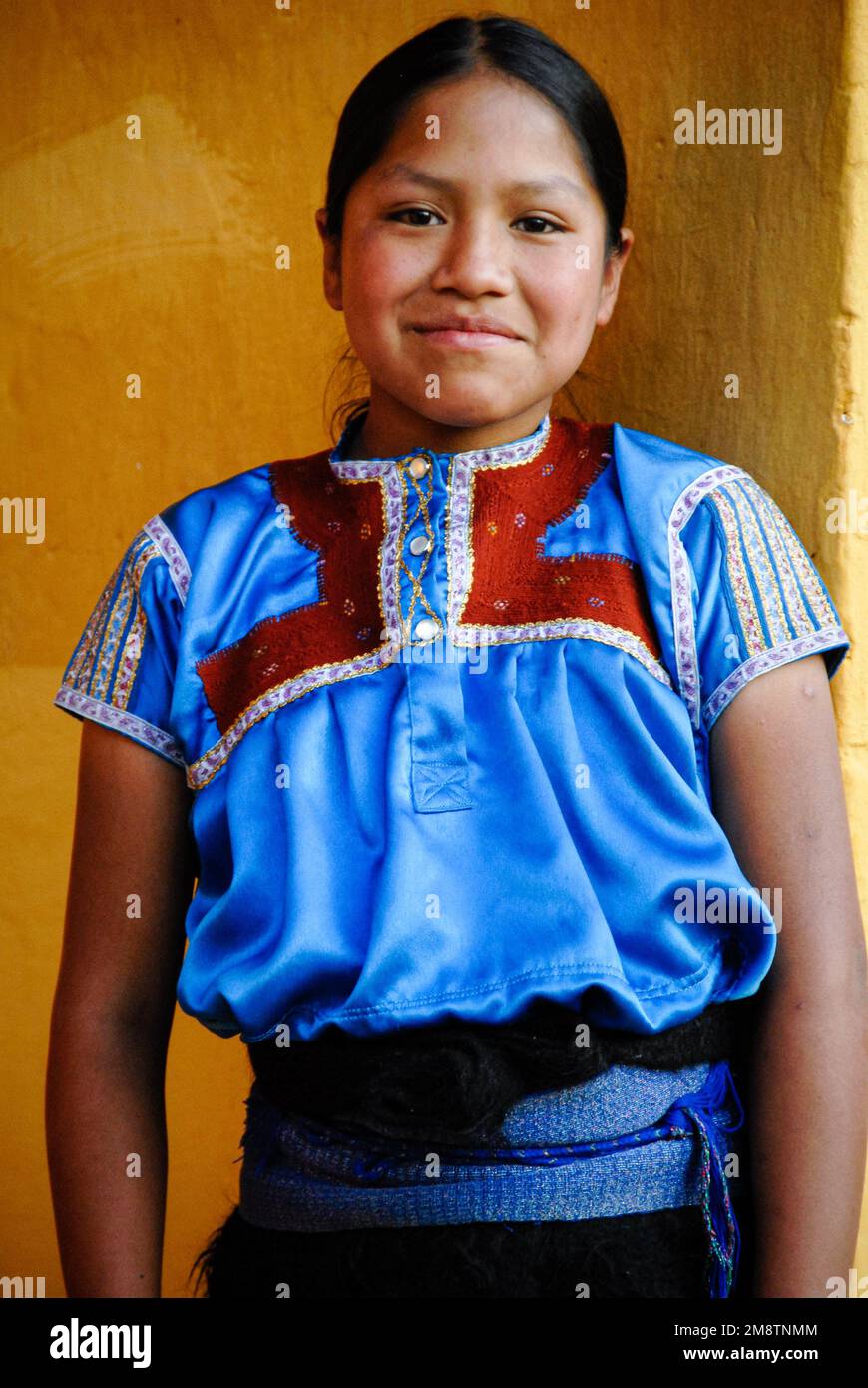 Faces of Mexico: Young Girl in Traditional Garb in Chiapas Stock Photo ...