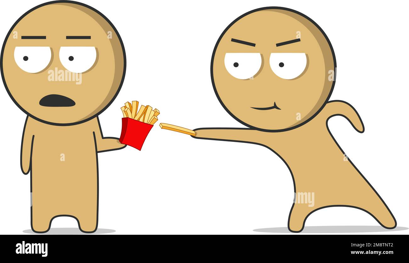 Man holding french fries Stock Vector Image & Art - Alamy