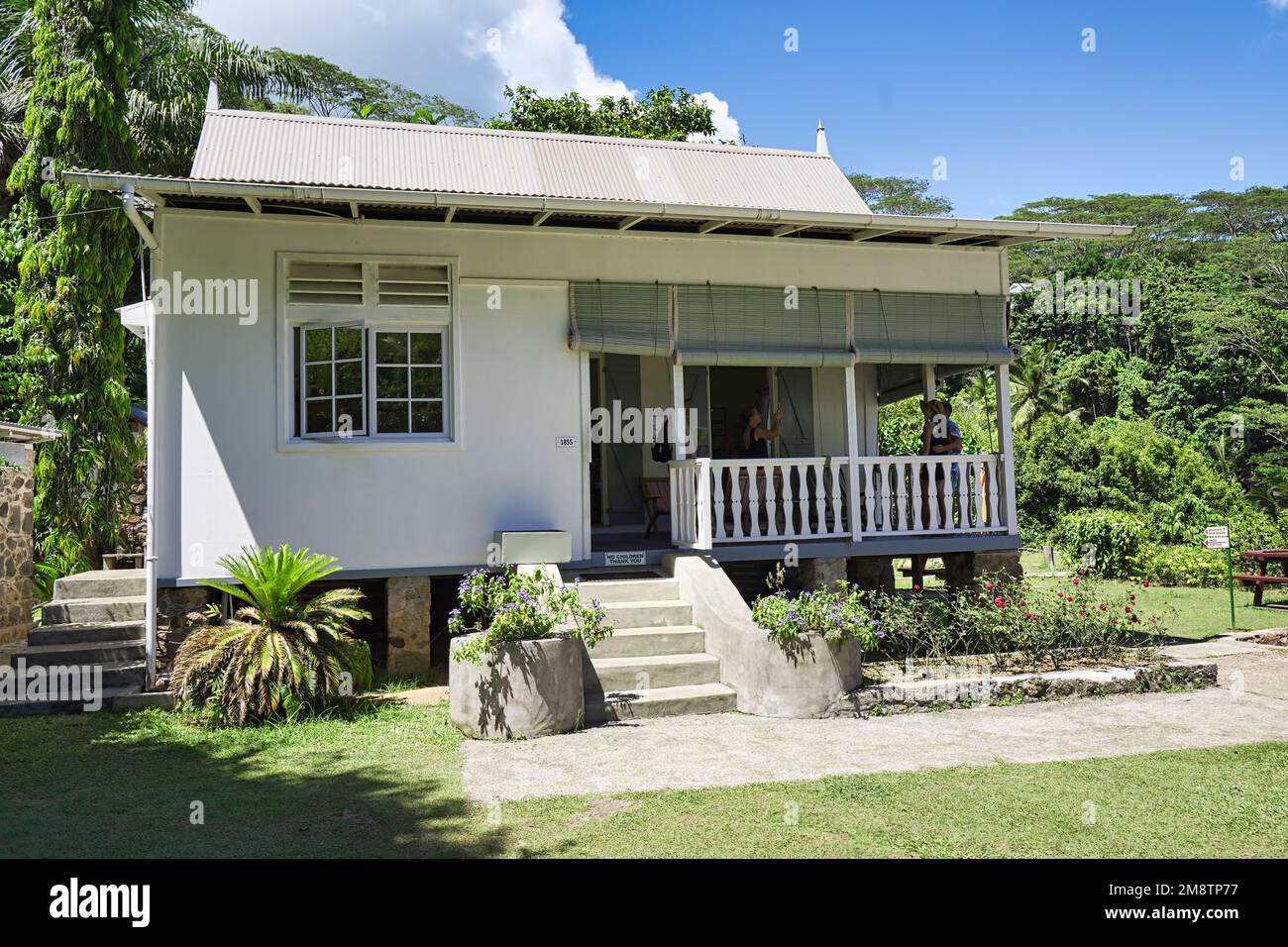 Mahe Seychelles Old colonial house located at the spice garden on Mahe ...