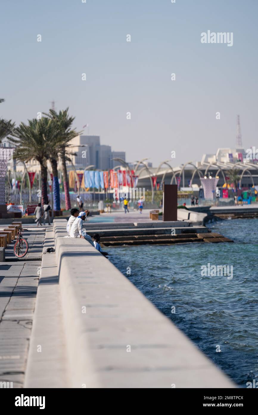 Morning view of Doha corniche, Qatar Stock Photo - Alamy