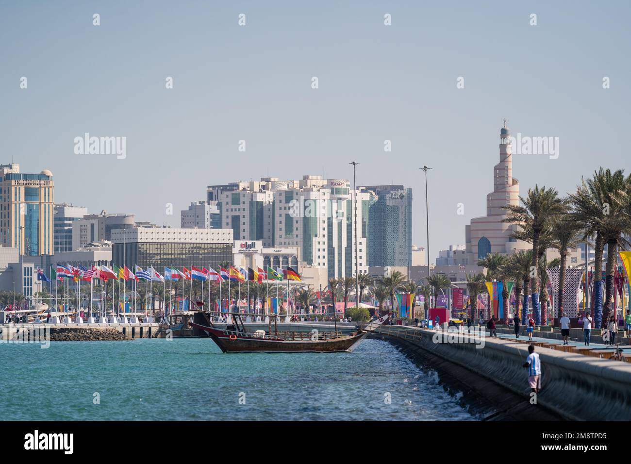 Morning view of Doha corniche, Qatar Stock Photo - Alamy