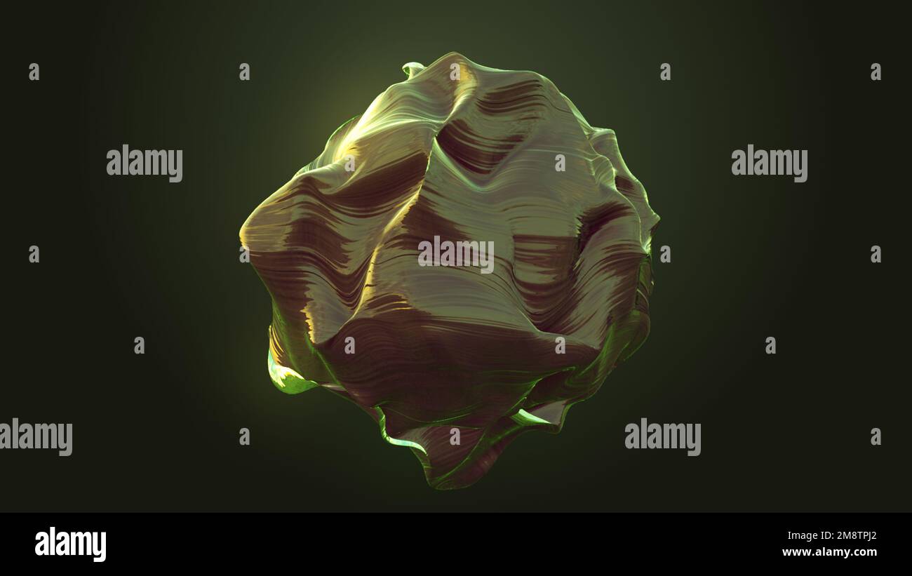 3D rendering anisotropic stone morphing. Waves of deformation on the ...